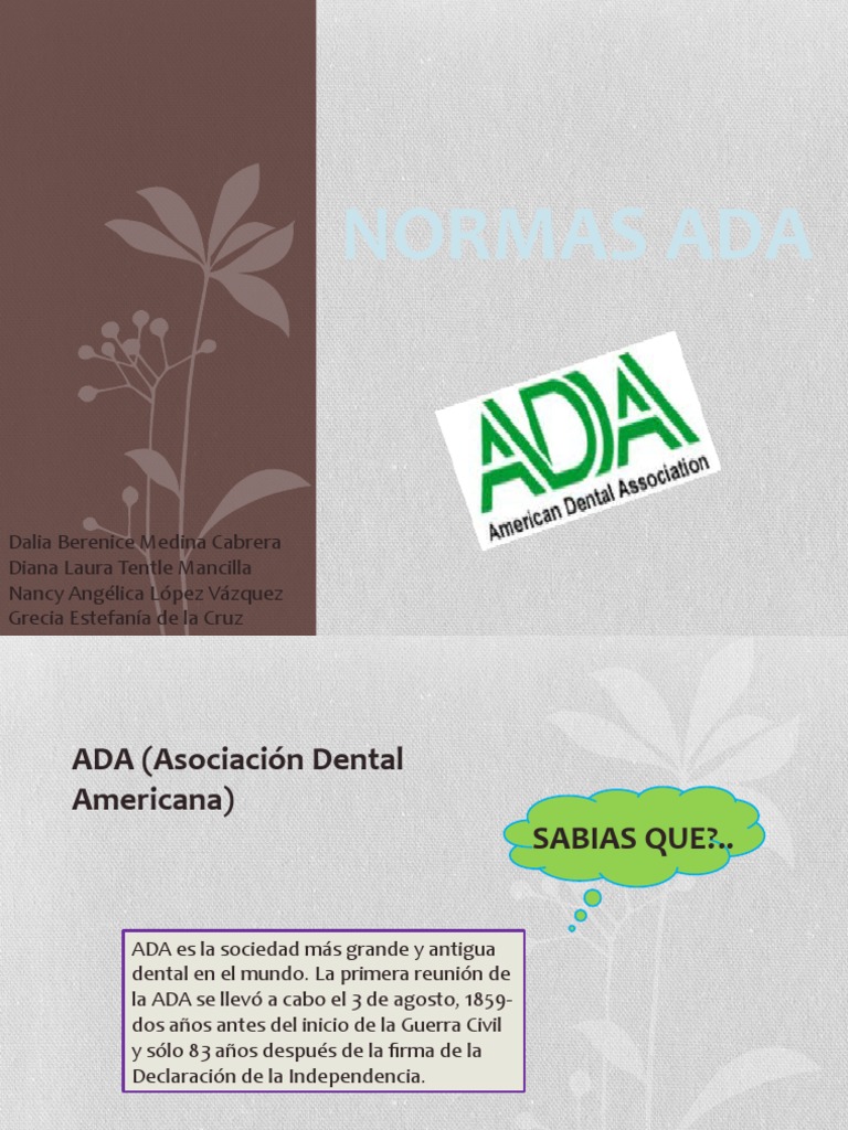 Normas Ada | Descargar gratis PDF | Odontología | Cepillo de dientes