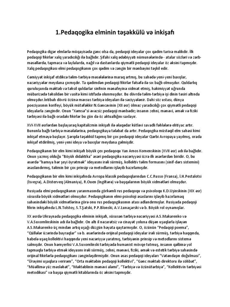 Pedaqogika 22 Imt Sualı | PDF