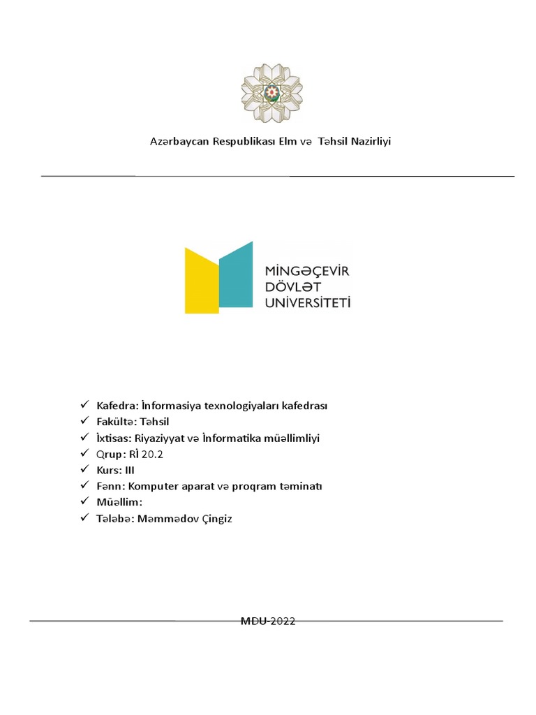 Titul Vərəqi | PDF