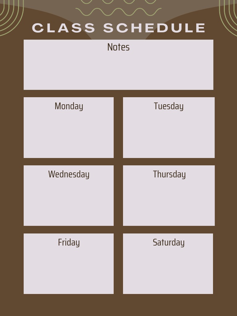 Brown Minimalist Shaped Class Schedule | PDF