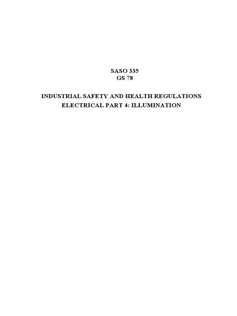 SASO 335 GS 78 Industrial Safety and Health Regulations Electrical Part ...