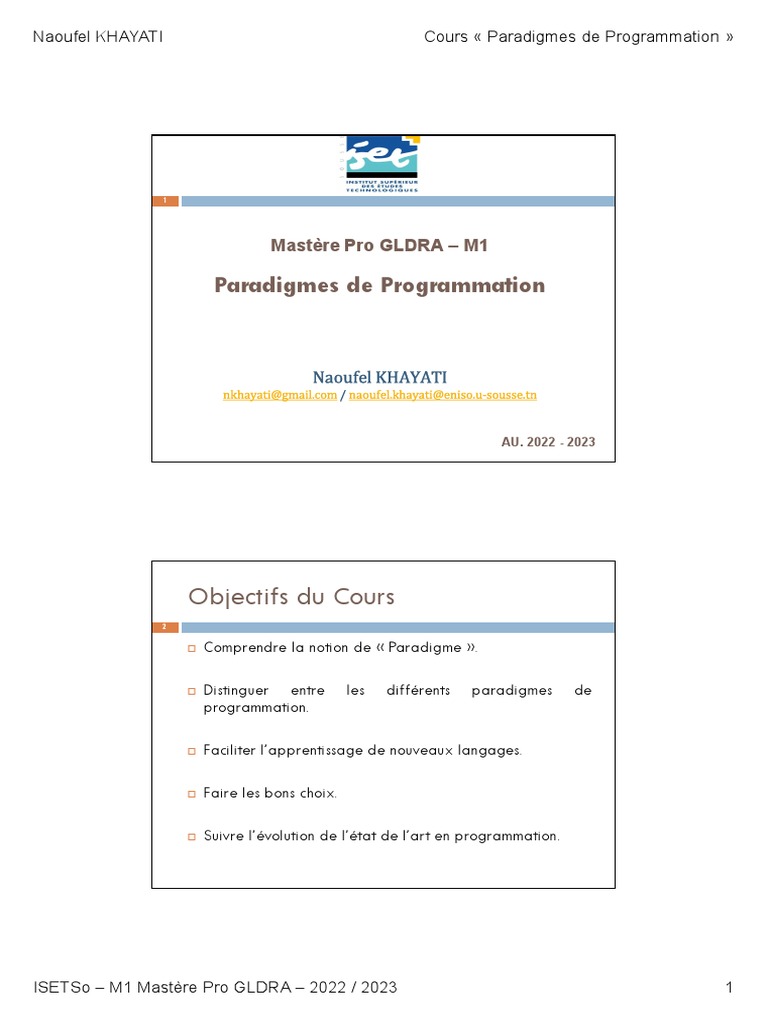 Chapitre 1 - Intro Aux PP | PDF | Programmation informatique | Langage de programmation