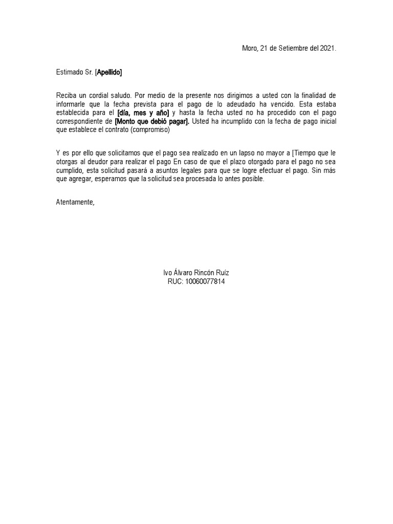 Modelo de Carta Notarial | PDF