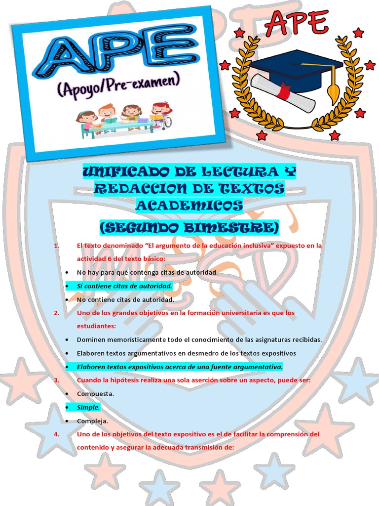 APE de Lectura y Redacción de Textos Academicos - Segundo Bimestre ... APE de Lectura y Redacción de Textos Academicos - Segundo Bimestre ...