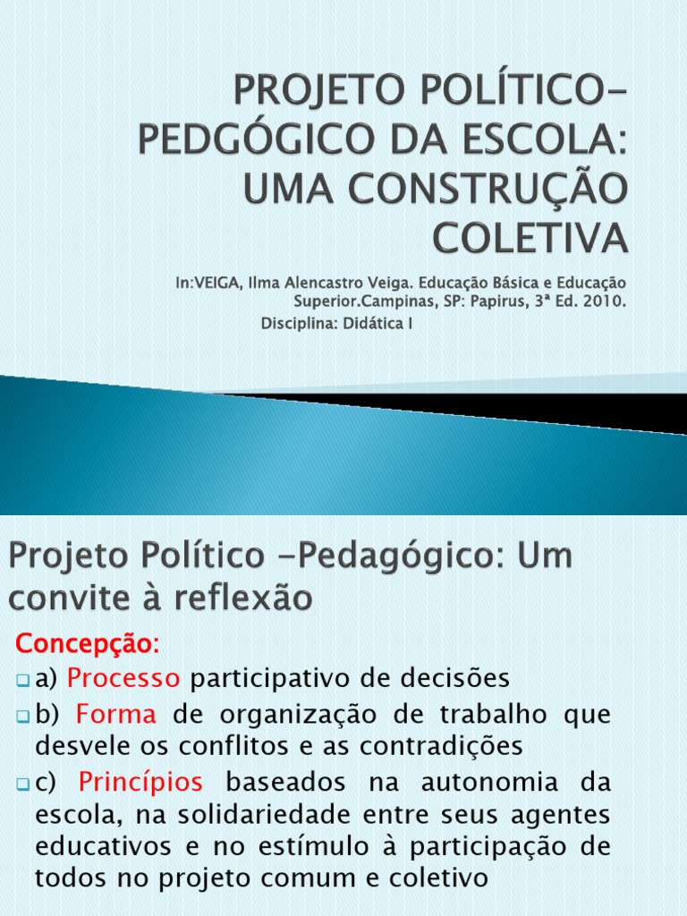 Veiga Ilma 2012-PPP Da Escola Uma Construção UTF-8 Q Coletiva | PDF ...