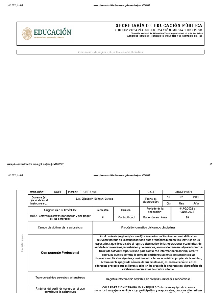 Controla Cuentas Por Cobrar y Por Pagar DGETI | PDF | Evaluación ...