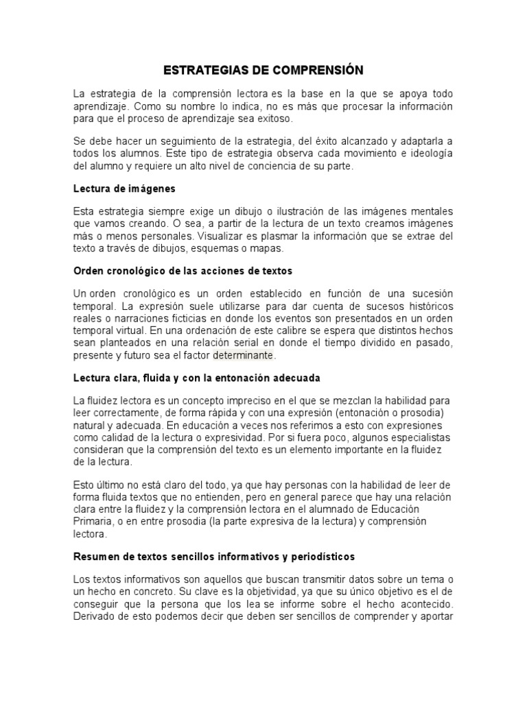 Estrategias de Comprensión | PDF