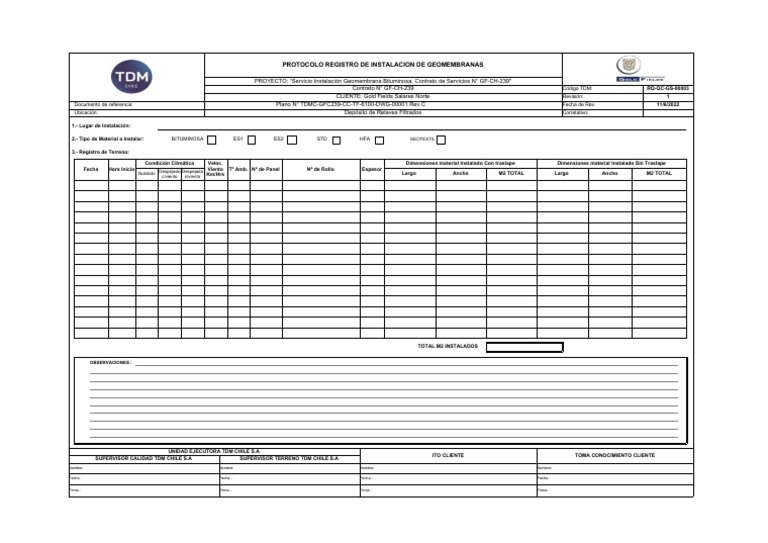 3 Registro de Instalación | PDF