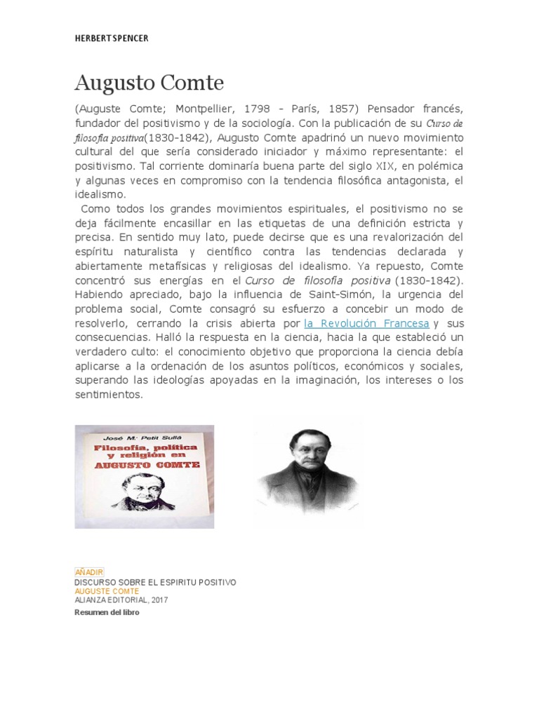 Augusto Comte | PDF | Karl Marx | Sociología
