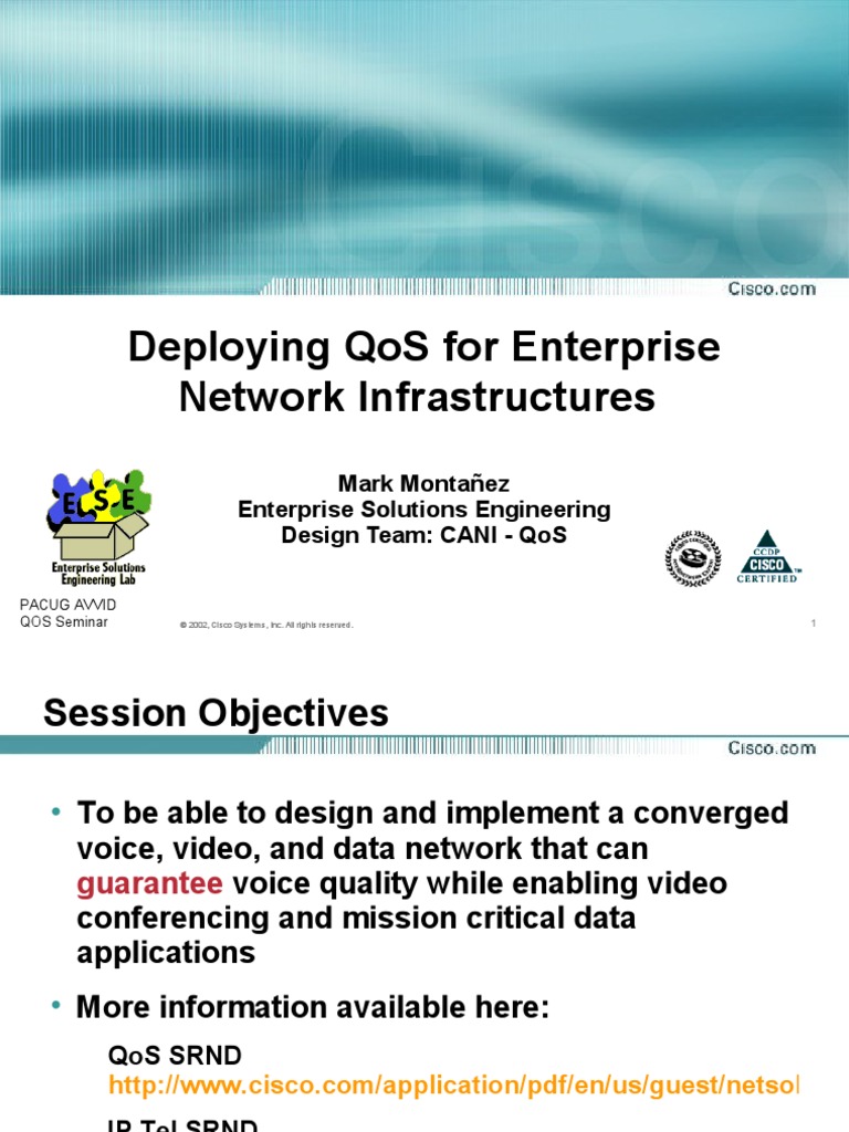 Deploying QoS For Enterprise Network Infrastructures | PDF | Quality Of Service | Voice Over Ip