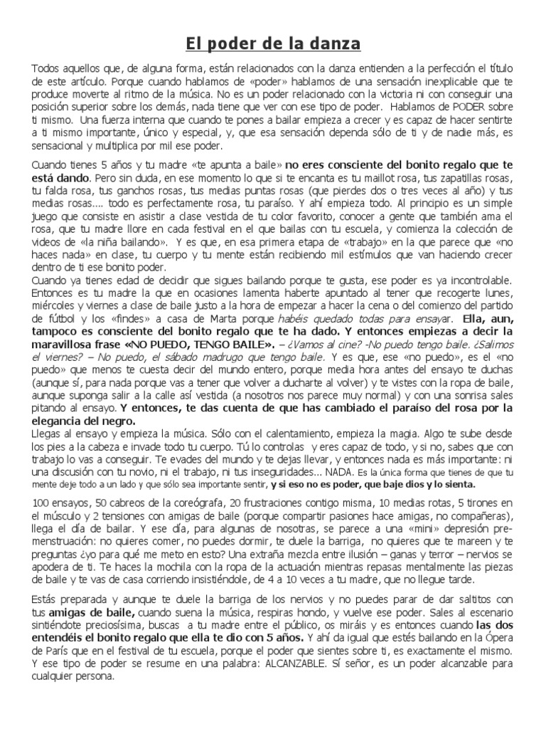 El Poder de La Danza | PDF | Bailes
