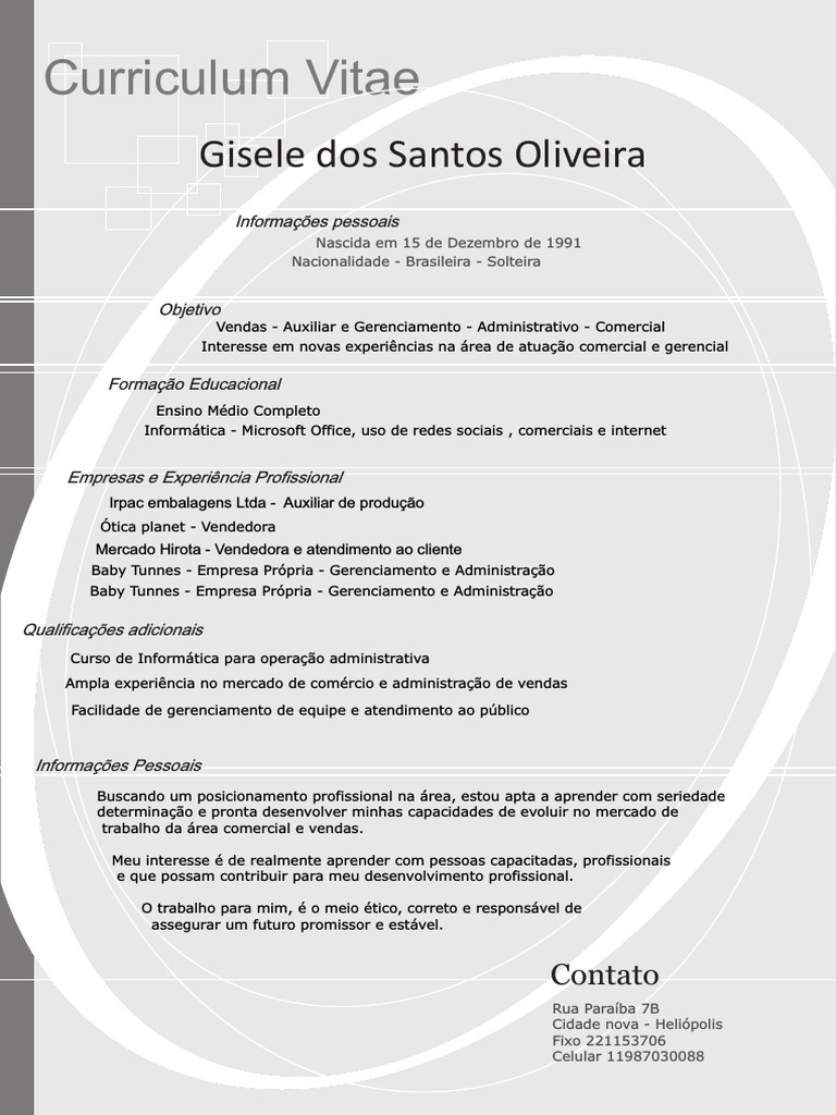 Gisele Curriculum | PDF