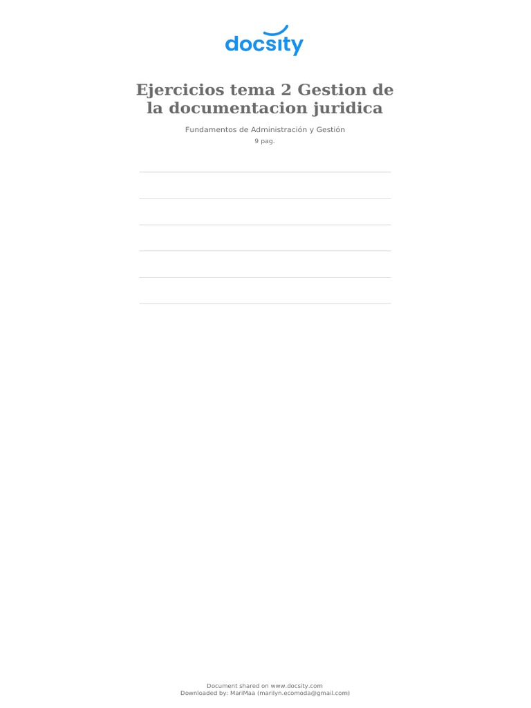 Docsity Ejercicios Tema 2 Gestion de La Documentacion Juridica ...