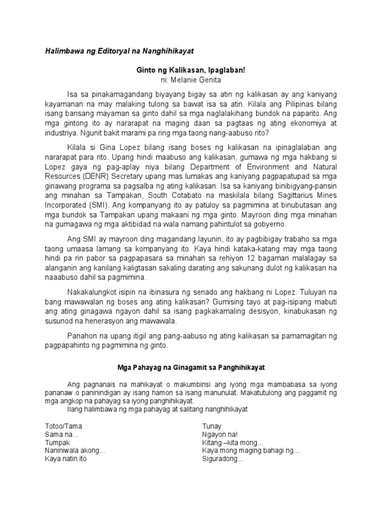 Editoryal Na Nanghihikayat | PDF