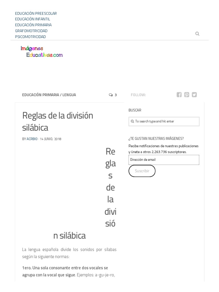 Reglas de La División Silábica - Imagenes Educativas | Descargar gratis ...