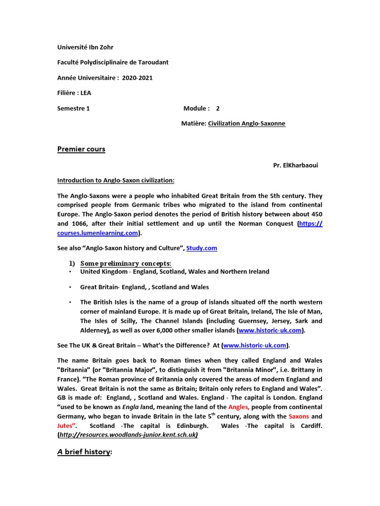Introduction to Anglo-Saxon Civilization | PDF | English Language ...