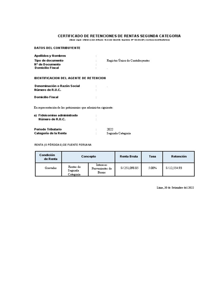 Modelo Certificado de Retenciones | PDF | Economias Modelo Certificado de Retenciones | PDF | Economias