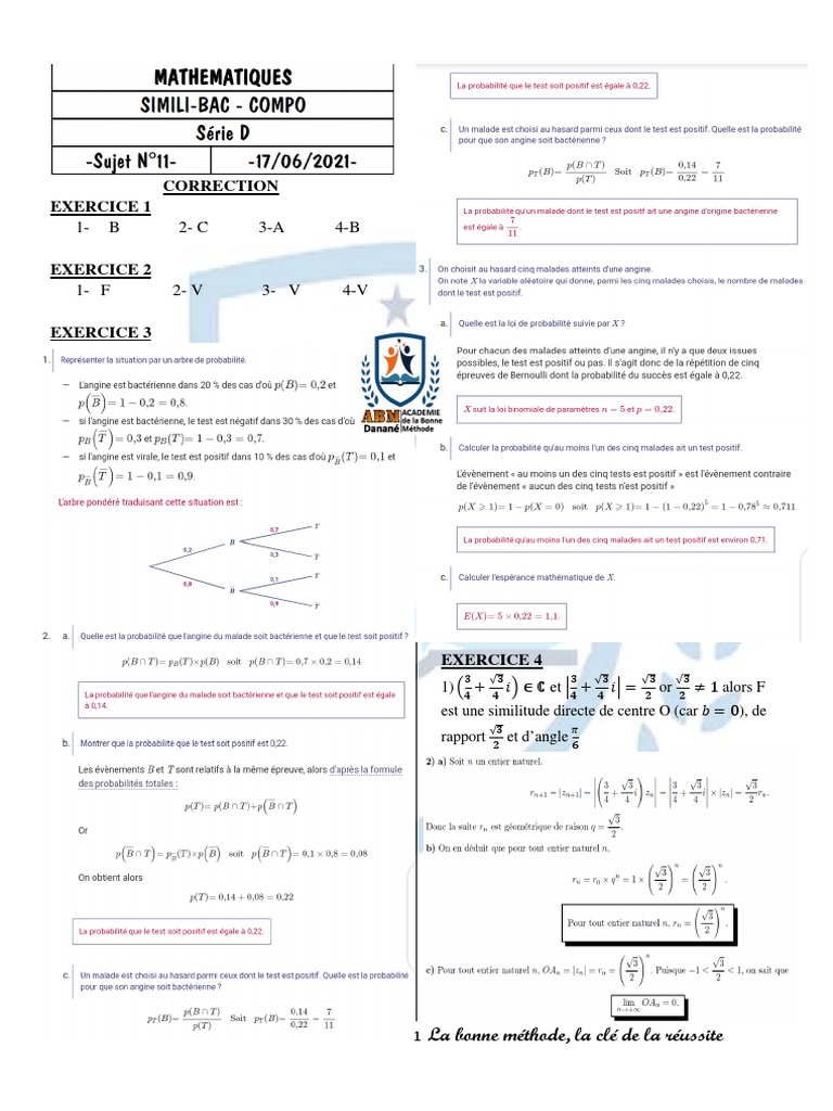 Correction Sujet 11 | PDF