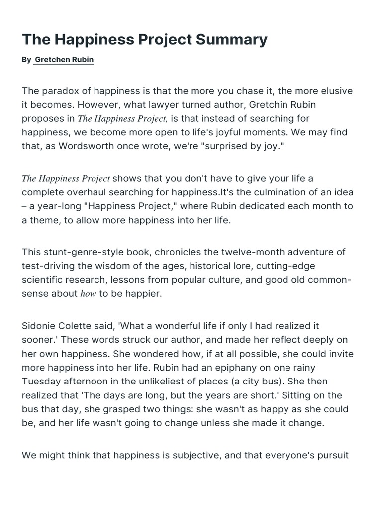 The Happiness Project | PDF