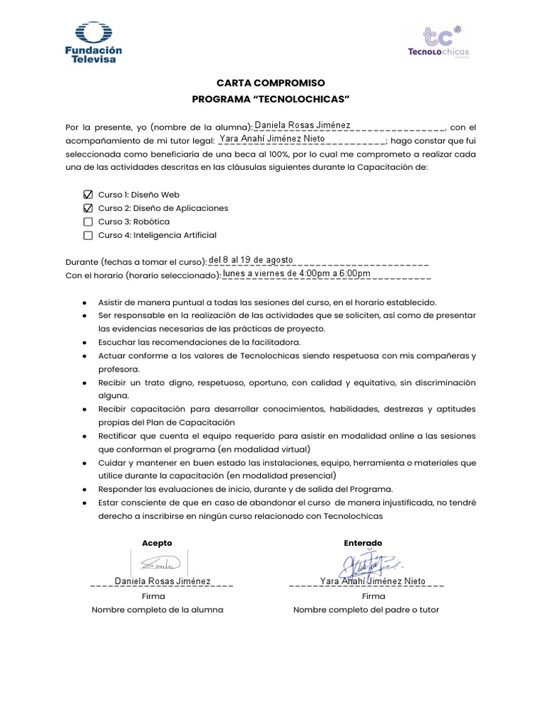 Carta Compromiso Firma | PDF