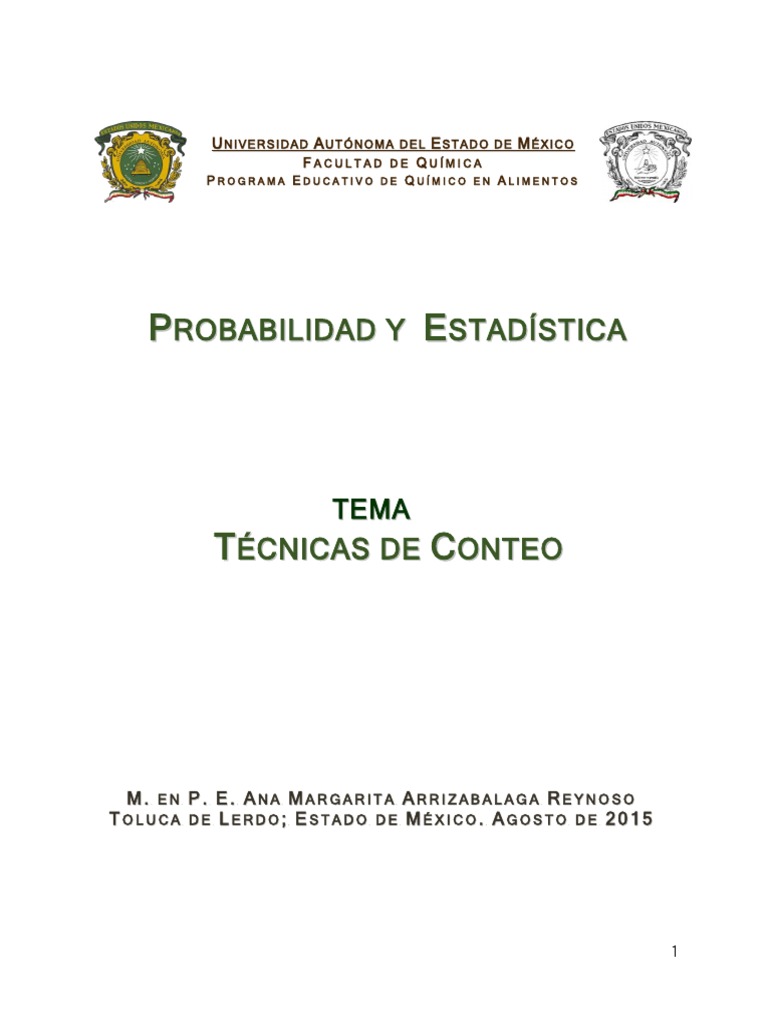 Conteo | PDF | Permutación | Matemáticas