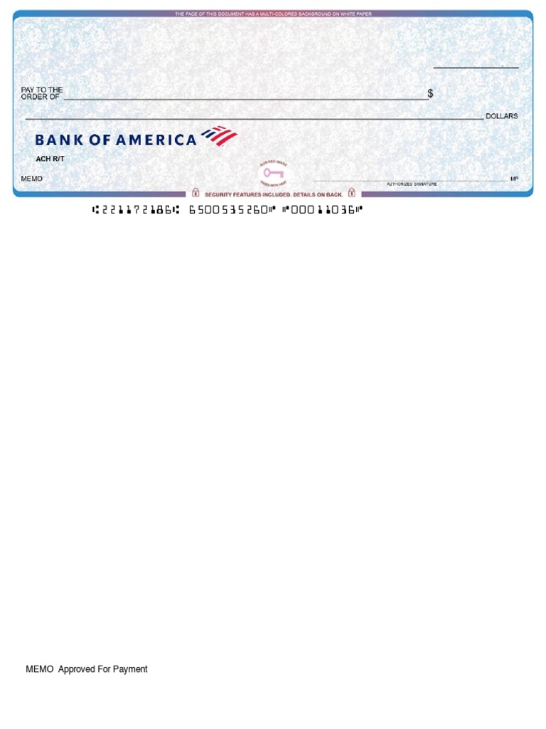 BOA Check Template | PDF