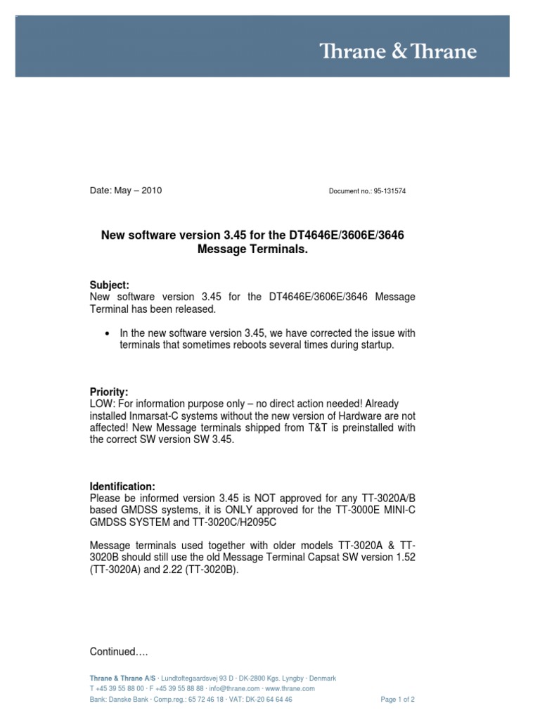 New Software v3.45 for DT4646E Terminals | PDF | Computer Architecture ...