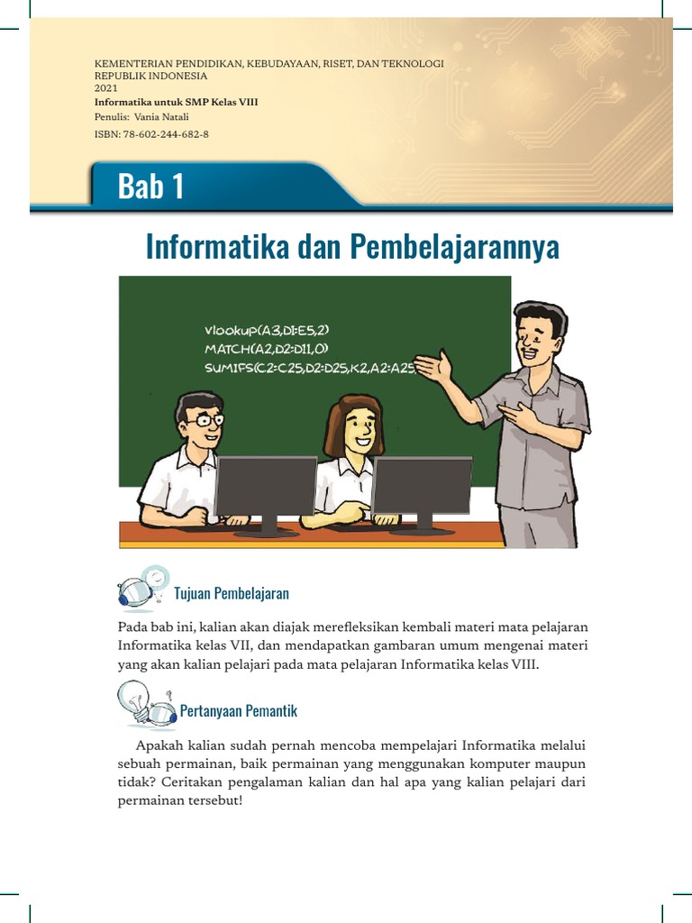 Buku Murid Informatika - Informatika SMP Kelas VIII Bab 1 - Fase D | PDF | Komputer