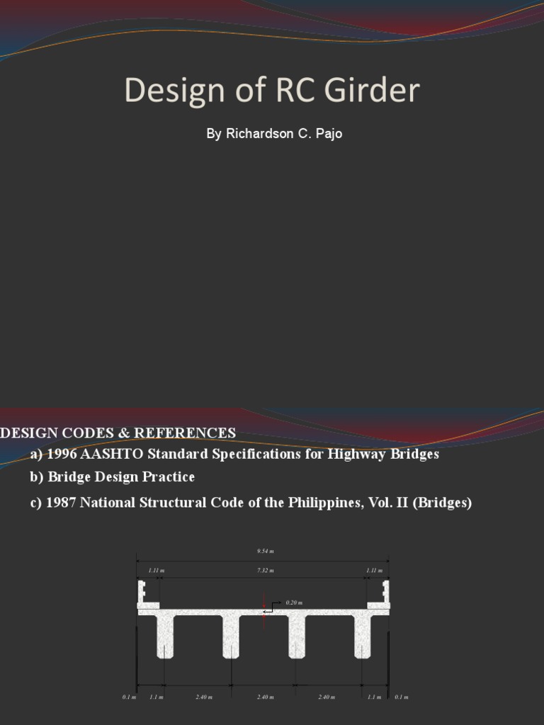 Presentation2 Design of RC - Girder | PDF | Bending | Building Engineering