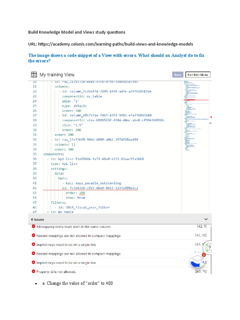 Build Knowledge Model and Views Study Questions | PDF | Data Management | Computing