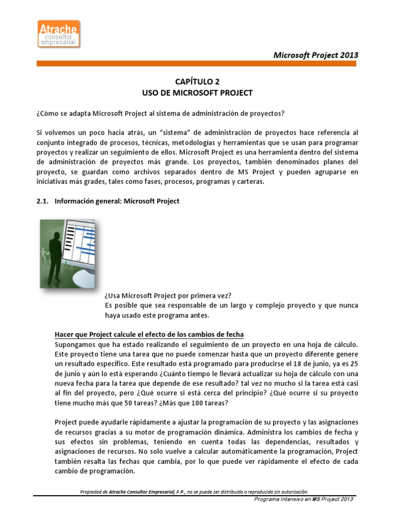 Capitulo 2 MS Project Uso | PDF | Microsoft Office | Gestión de proyectos