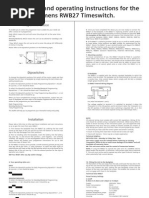 RWB9 Programmer Installation Guide | PDF | Electrical Wiring | Switch