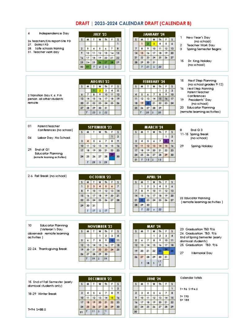 School Calendar Option B | PDF | Academic Term | Secular Holidays