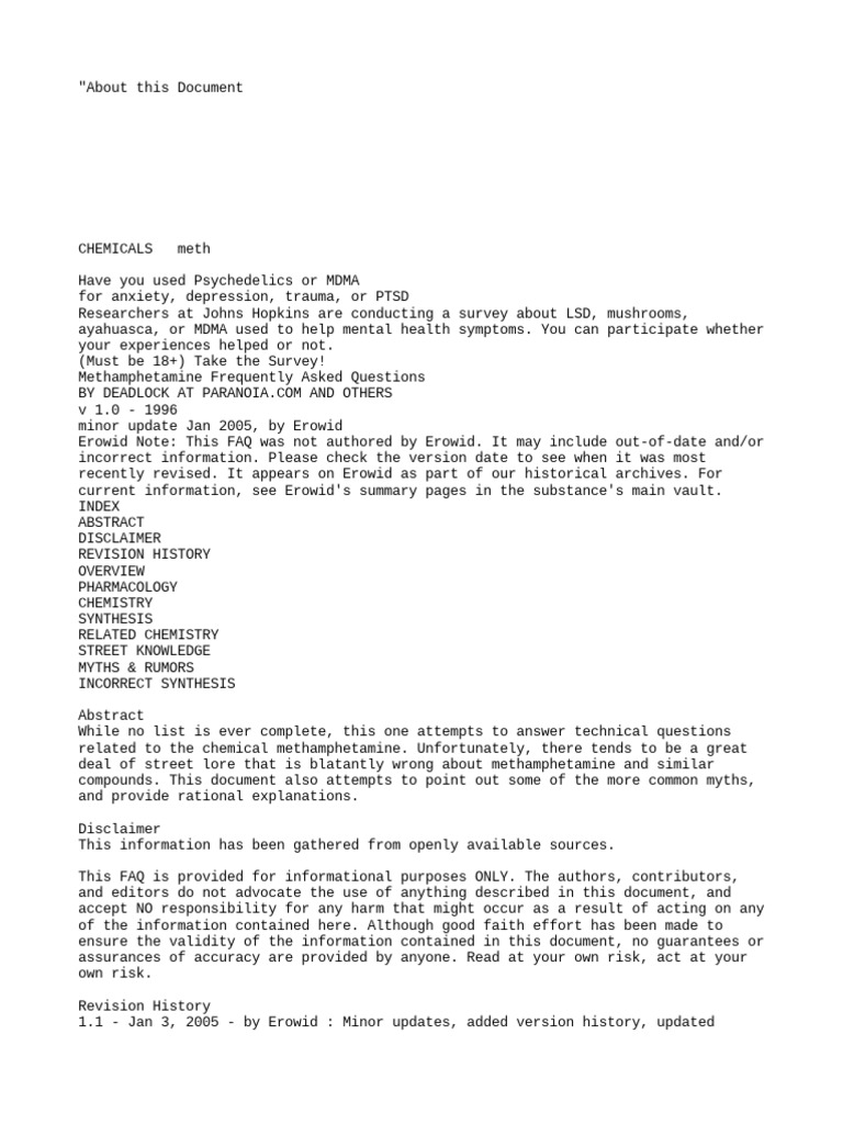 Erowid Meth Chemistry | PDF | Methamphetamine | Chemistry