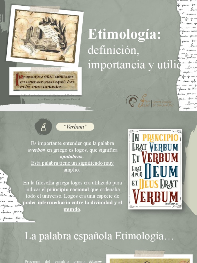 INTRO ETIMOLOGIA - Def, Importancia, Utilidad | PDF | Palabra | Logos