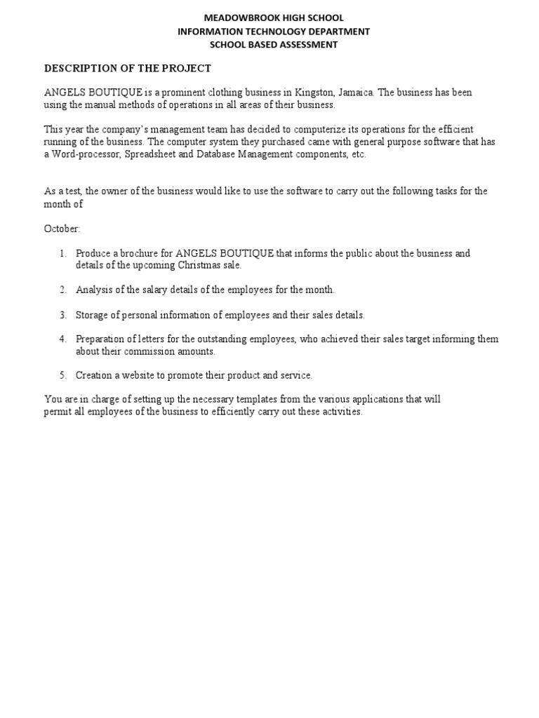 Information Technology SBA 2020 - 2021 | PDF | Databases | Salary