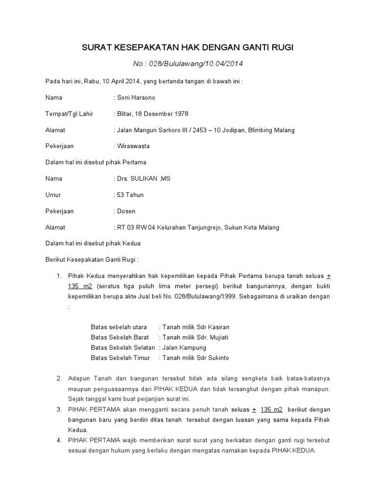 Perjanjian Gantirugi | PDF