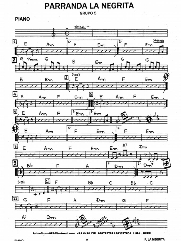 Parranda La Negrita - Piano | PDF