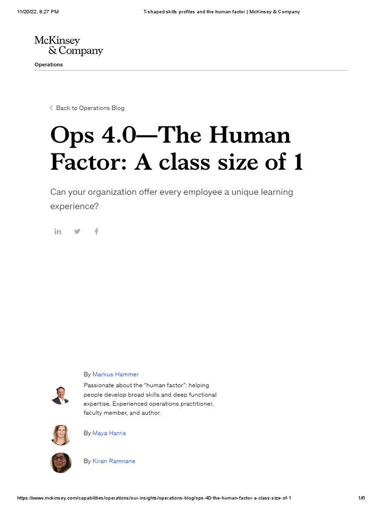 T-Shaped Skills Profiles and The Human Factor - McKinsey & Company ...