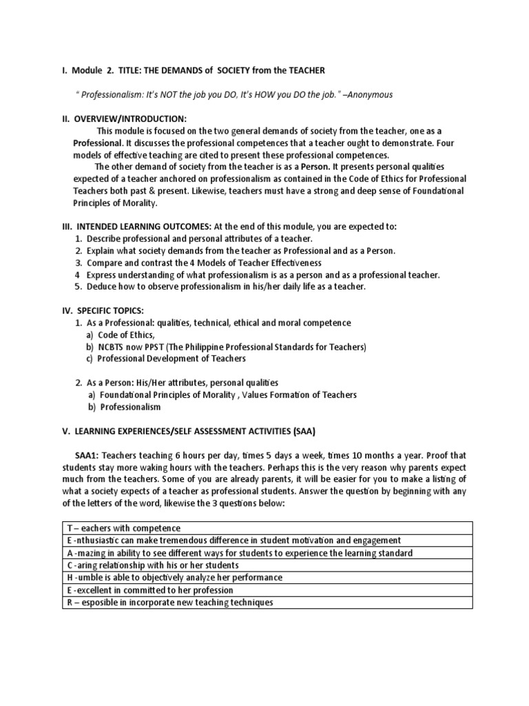 Module 2 | PDF | Teachers | Teaching Method