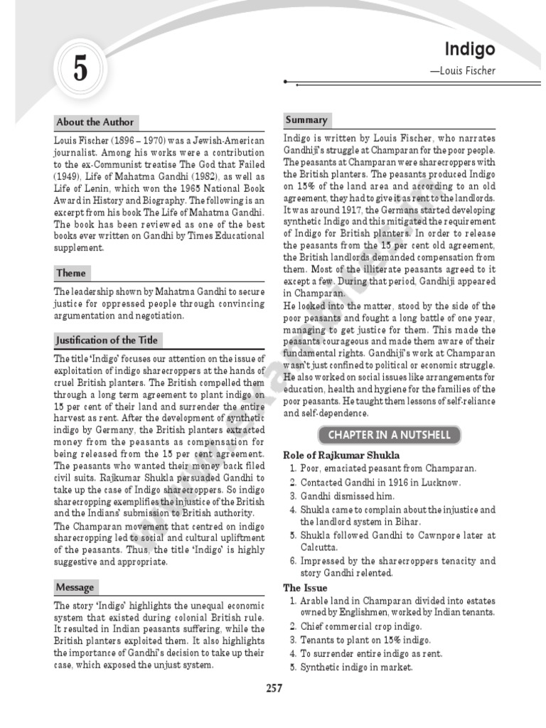 Indigo Chapter 5 Class 12 2023 | PDF | Mahatma Gandhi | British Raj