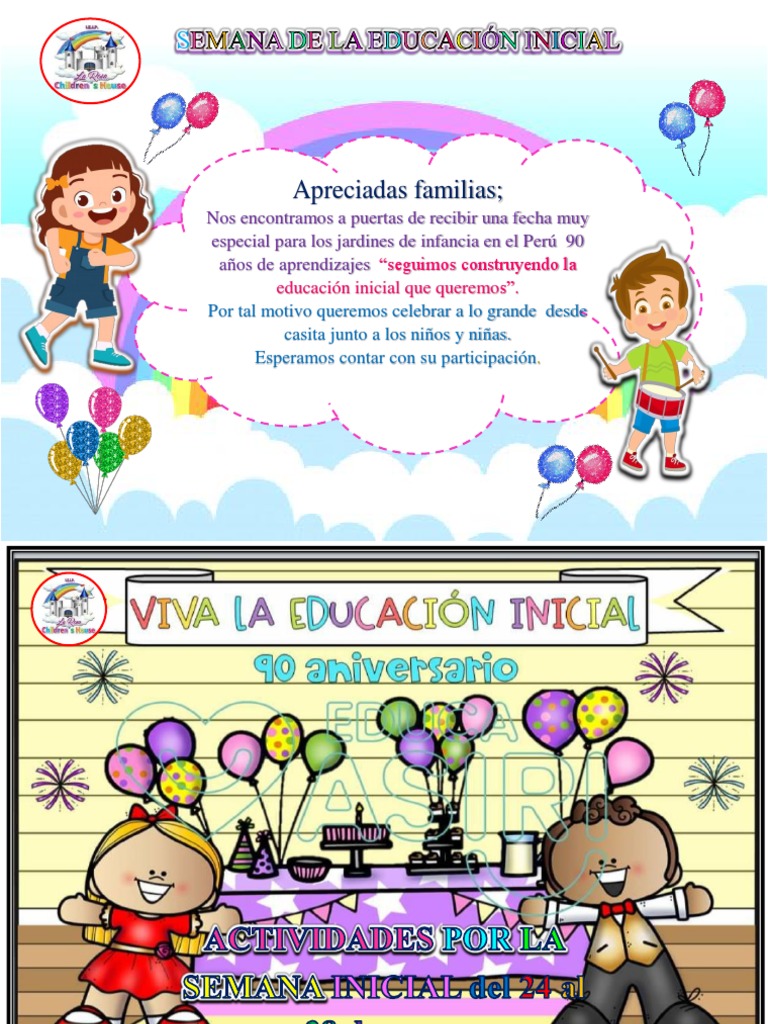 Actividades Por Dia De La Educación Inicial Pdf Educación De La