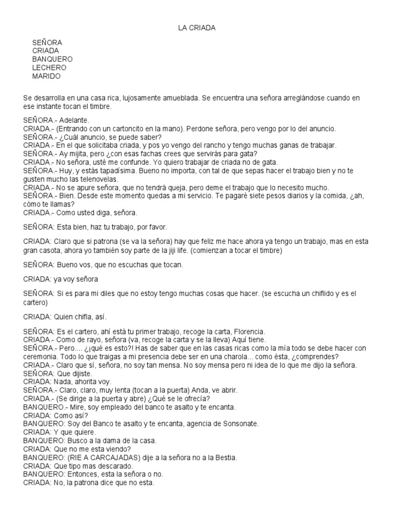 La criada y su nuevo trabajo | PDF | café