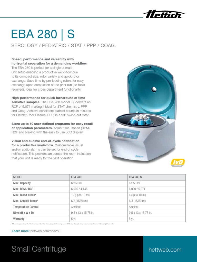PS Eba 280 | PDF | Centrifuge