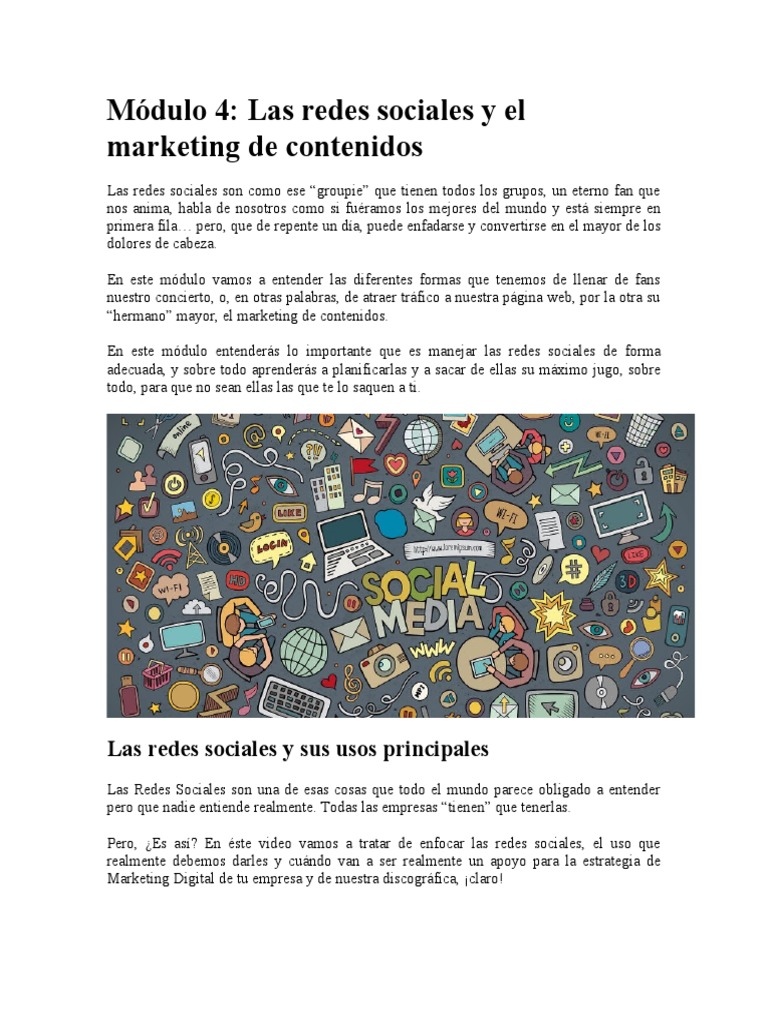 Las Redes Sociales y El Marketing de Contenidos | PDF | Marketing | Servicio de redes sociales