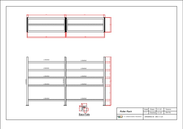 Roller Rack Drawing Specifications | PDF