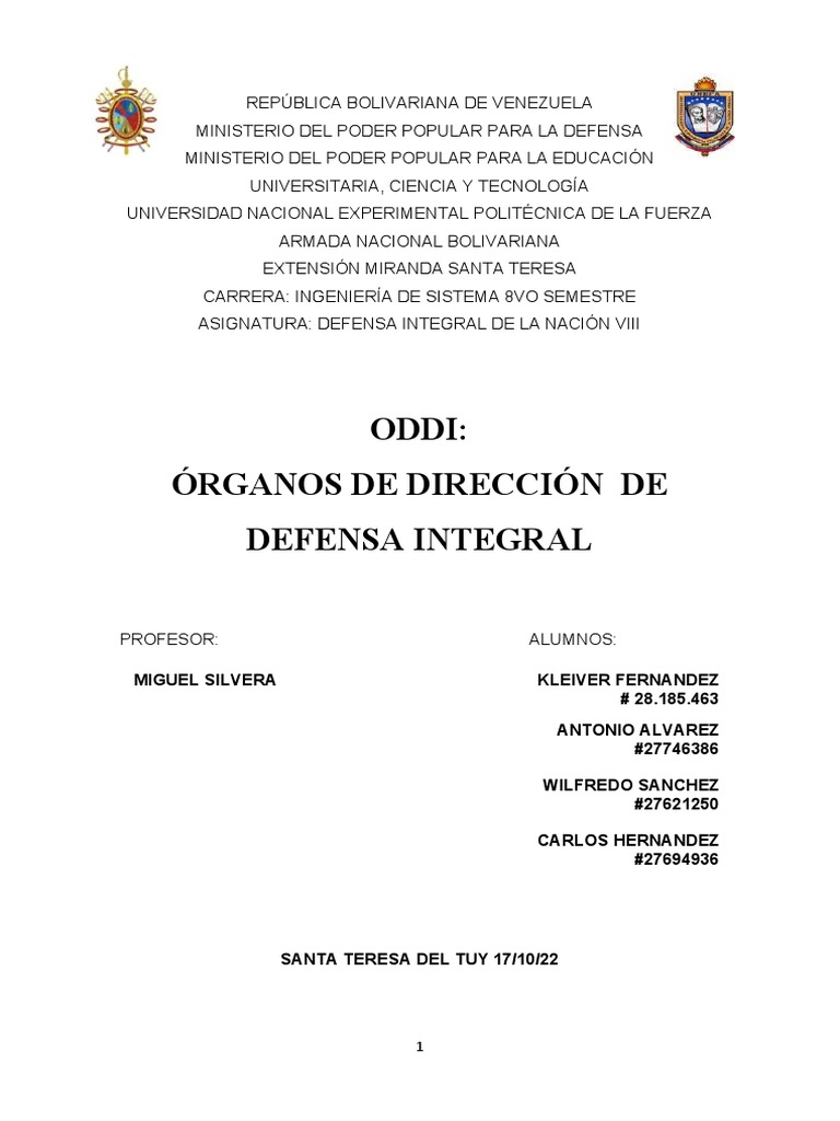ODDI | PDF | Estado (política) | Seguridad nacional