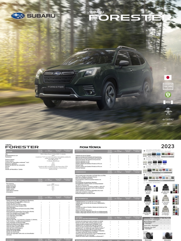 Ficha Tecnica Forester 2023 | PDF | Industria automotriz | Tecnología ...