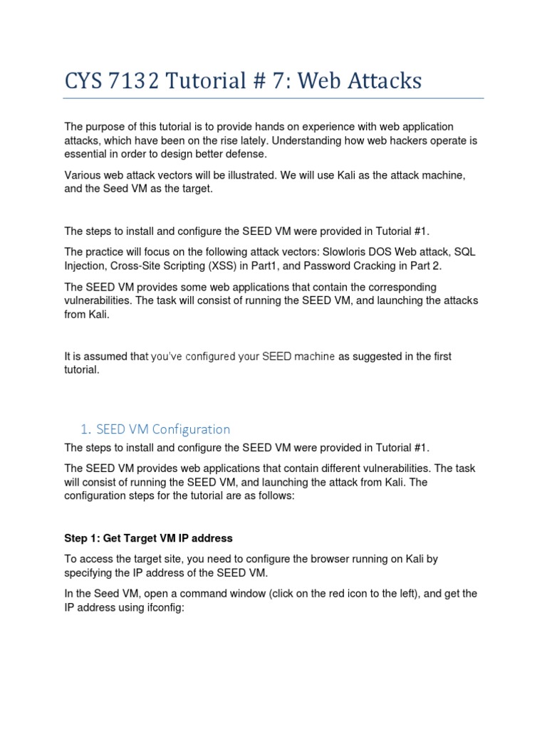 CYS 7132 - Tutorial - 7 | PDF | Networking | Internet & Web