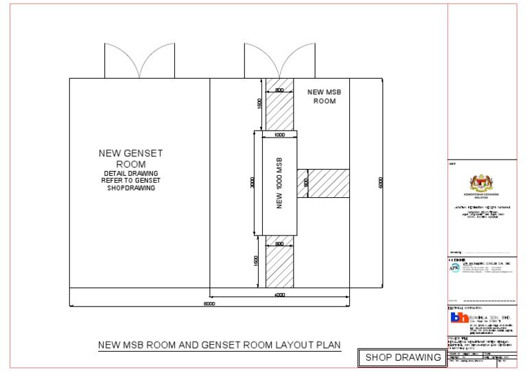 Genset Room and MSB Layout Plan | PDF